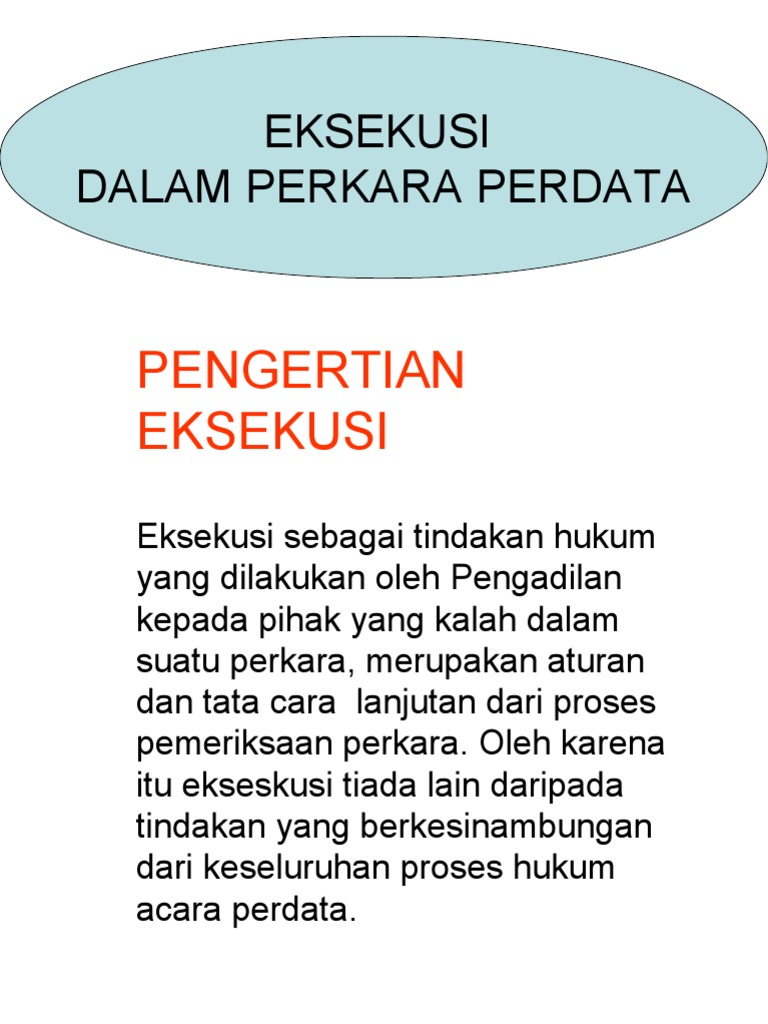 EKSEKUSI PERDATA | PDF