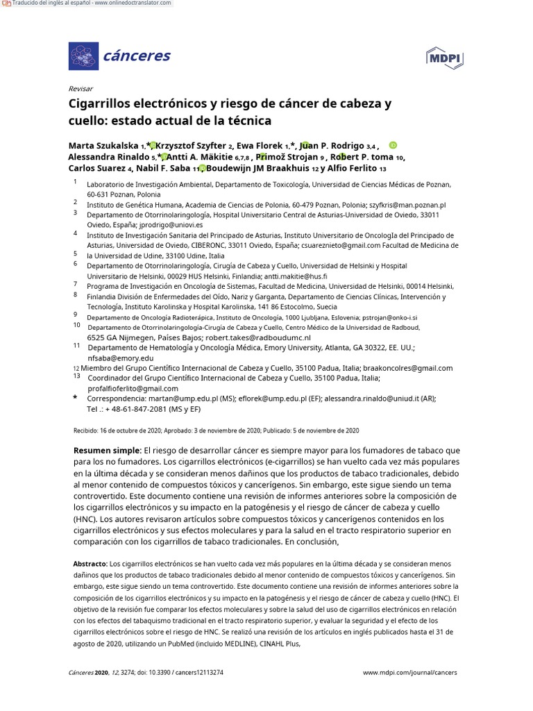Vape y Cáncer. Artículo | PDF | Cigarrillo electrónico | Cáncer
