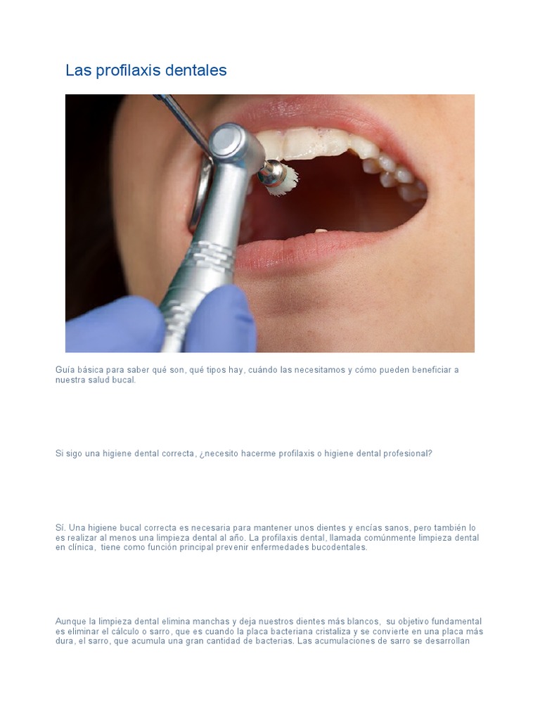 Profilaxis Dental: Guía Esencial | PDF | Higiene oral | Cuidado de la salud