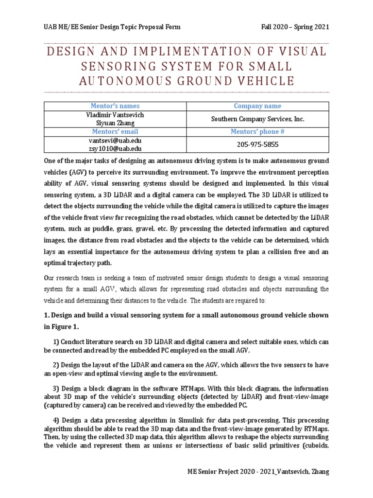 Sample Project Proposal | PDF | Lidar | 3 D Computer Graphics