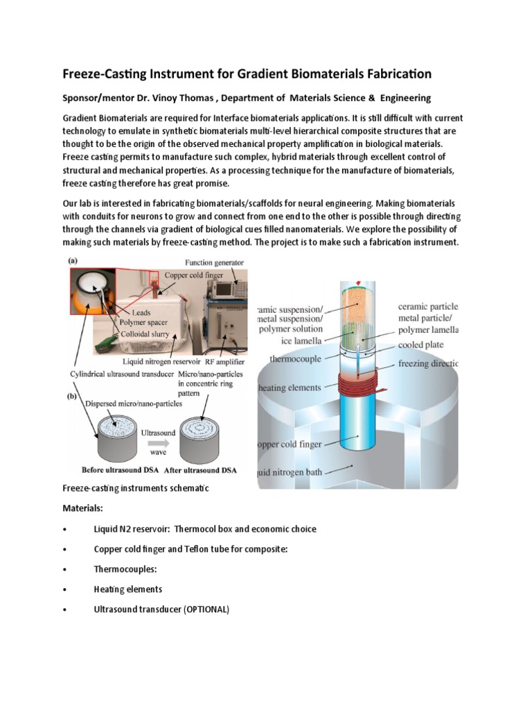 Freeze-Casting Instrument For Gradient Biomaterials Fabrication | PDF