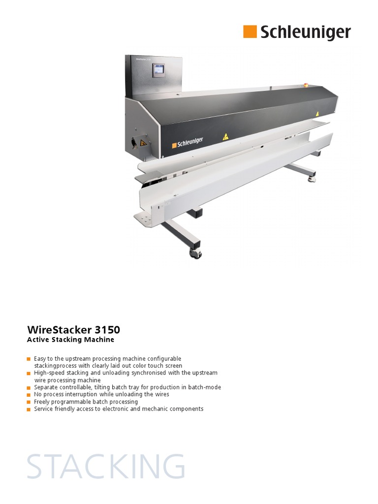 Stacking: Wirestacker 3150 | PDF | Wire | Machines
