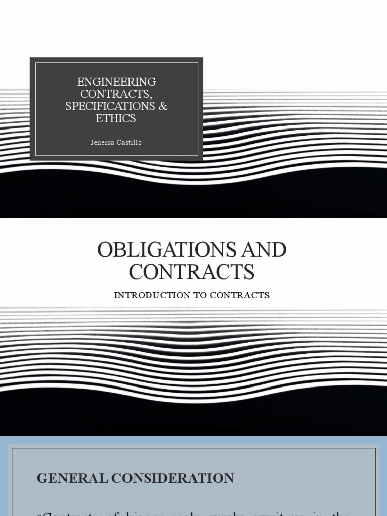 Engineering Contracts, Specifications & Ethics | PDF | Law Of ...