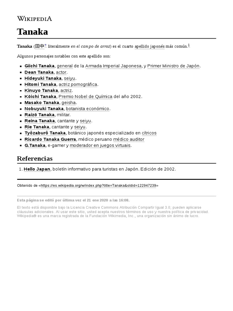 Tanaka | PDF
