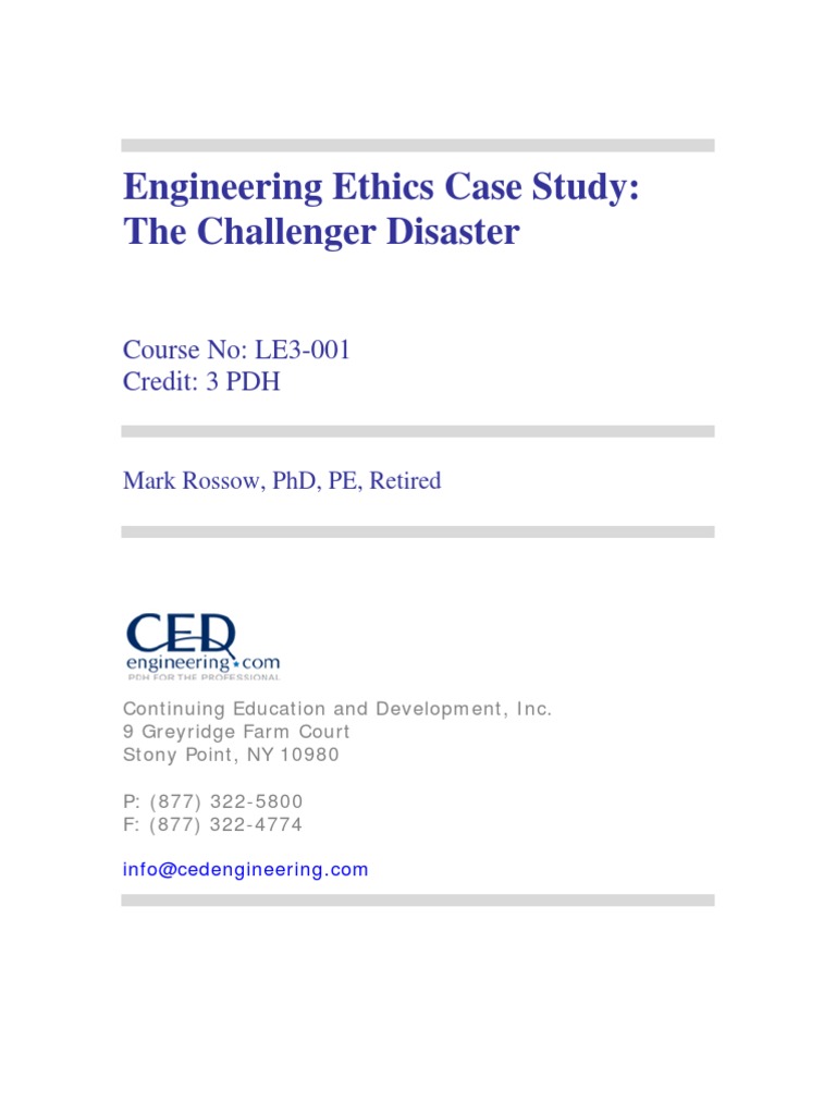 Challenger Disaster Engineering Ethics Study | PDF