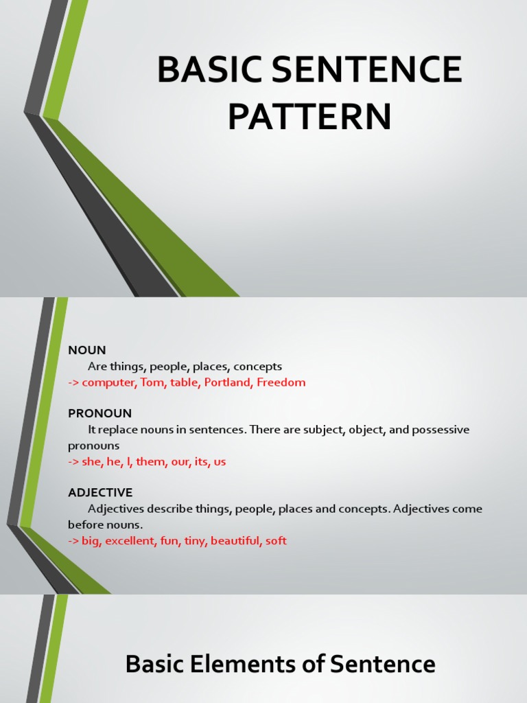 Basic Sentence Pattern | PDF | Verb | Subject (Grammar)