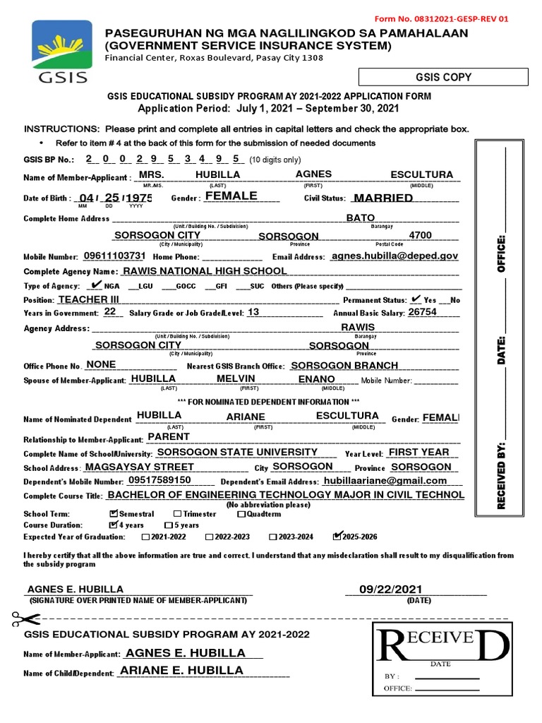 20210906-2021 GESP Application Form 03sept2021 CODED-fillable | PDF | Government