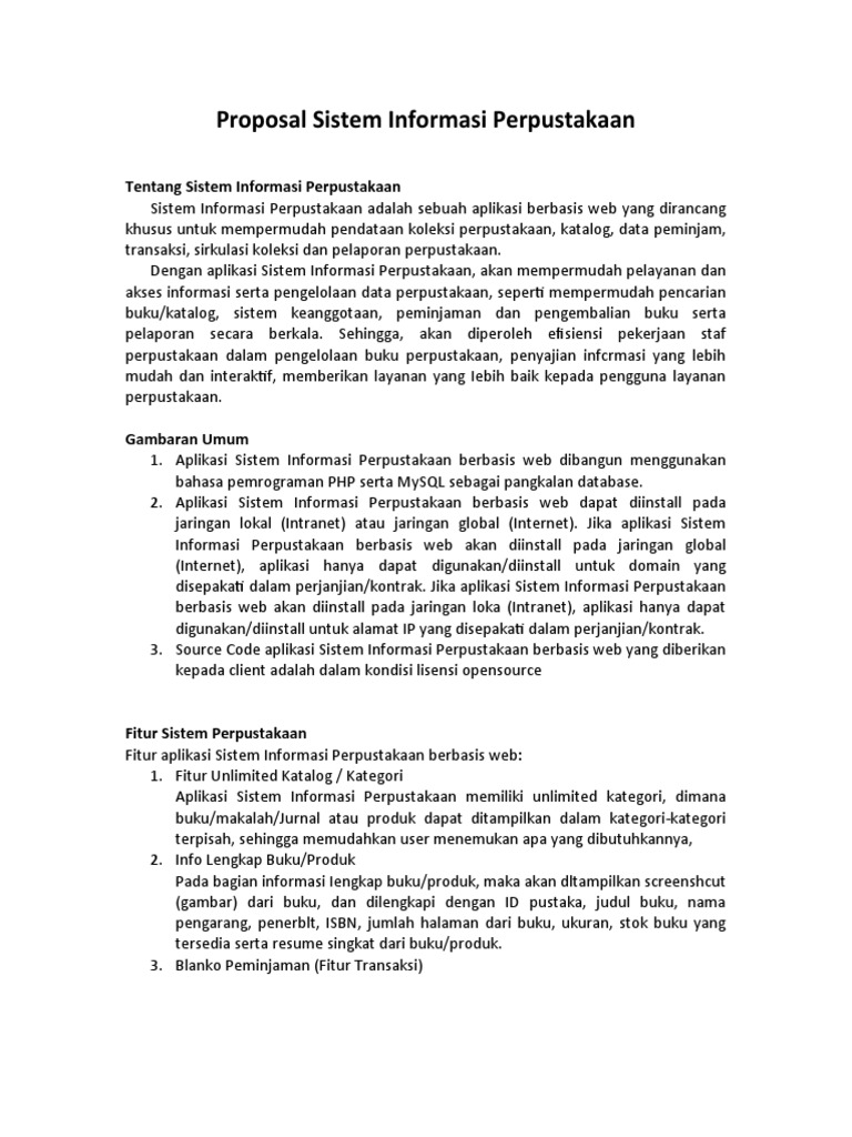 Sistem Informasi Perpustakaan Web | PDF | Komputer