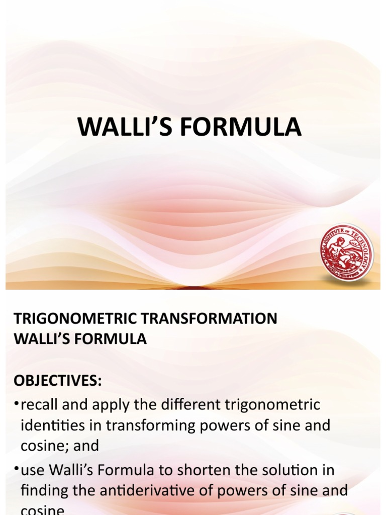 Wallis Formula | PDF | Trigonometric Functions | Sine