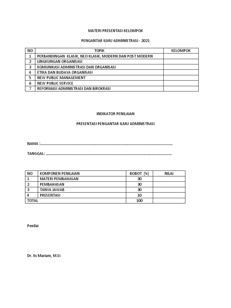 Materi Presentasi Kelompok | PDF