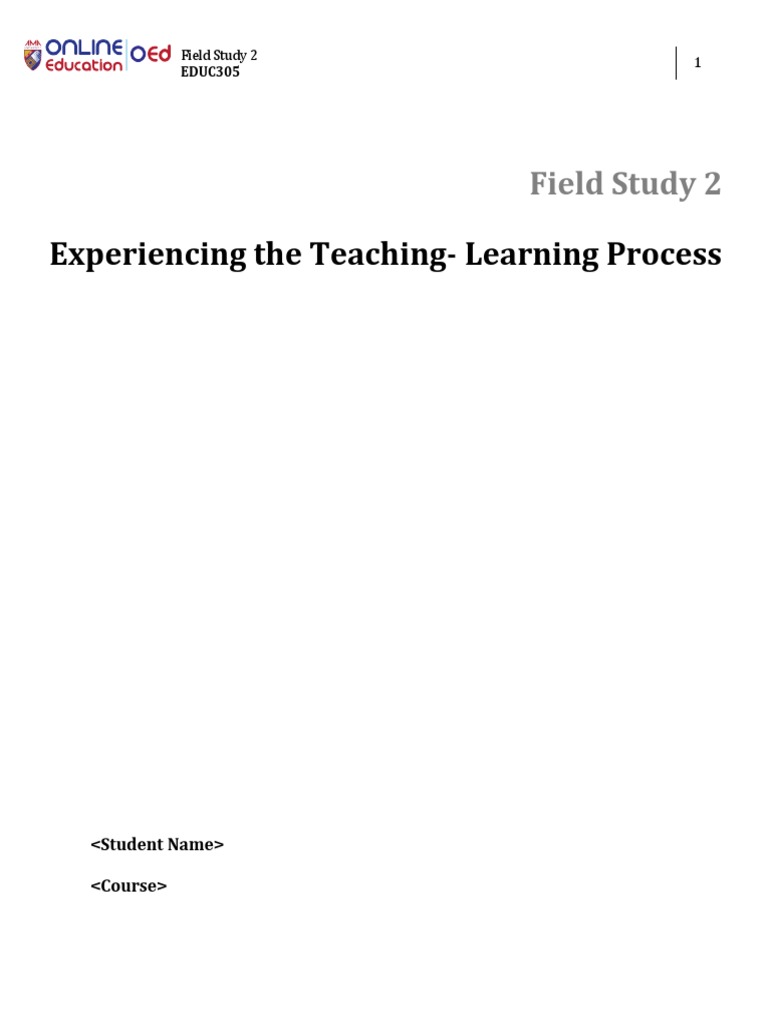 Field Study 2 Guidelines and Portfolio Requirements | PDF | Learning ...