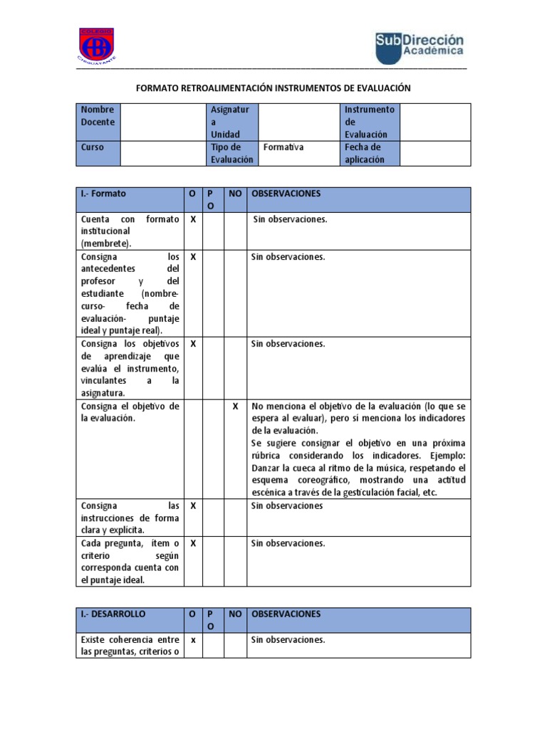 FORMATO RETROALIMENTACION FORMATIVAS - Copia (Reparado) | PDF ...