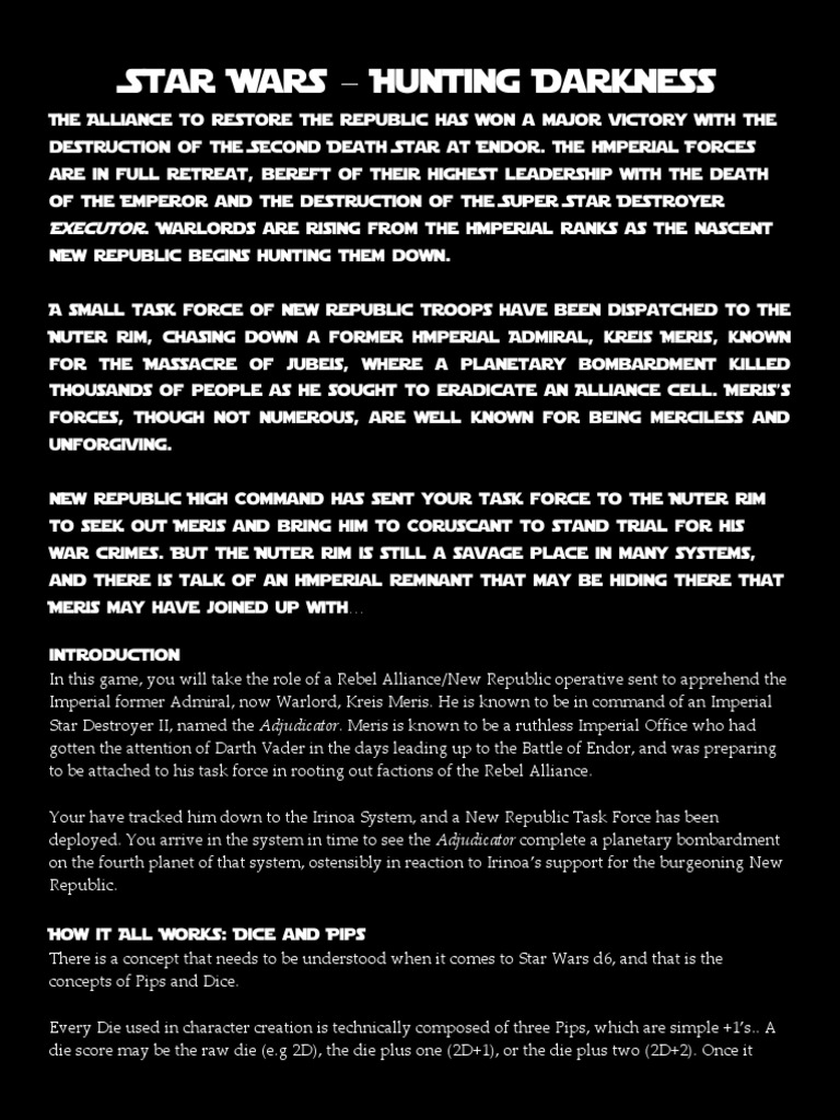Star Wars - Hunting Darkness | PDF | Star Wars | Works
