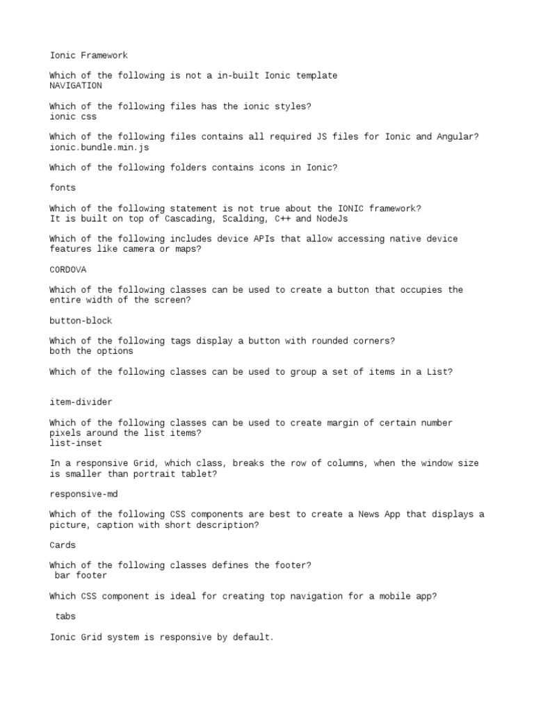 Ionic Framework | PDF | Computer Science | Computer Architecture