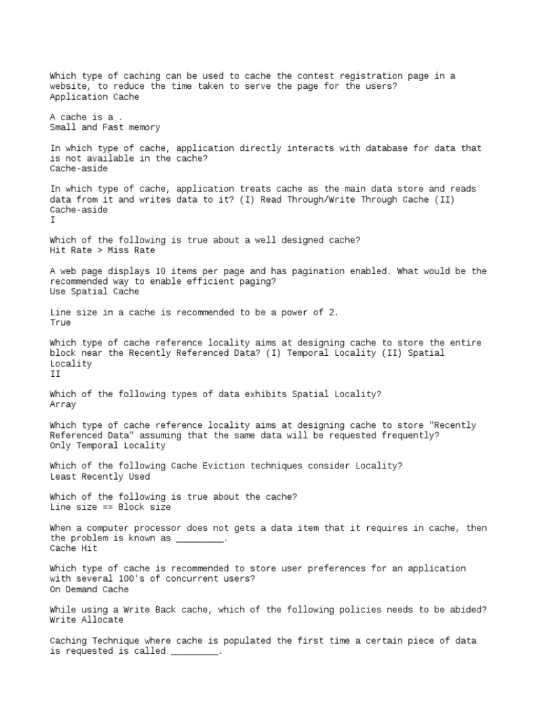Caching Techniques | PDF | Cache (Computing) | Cpu Cache