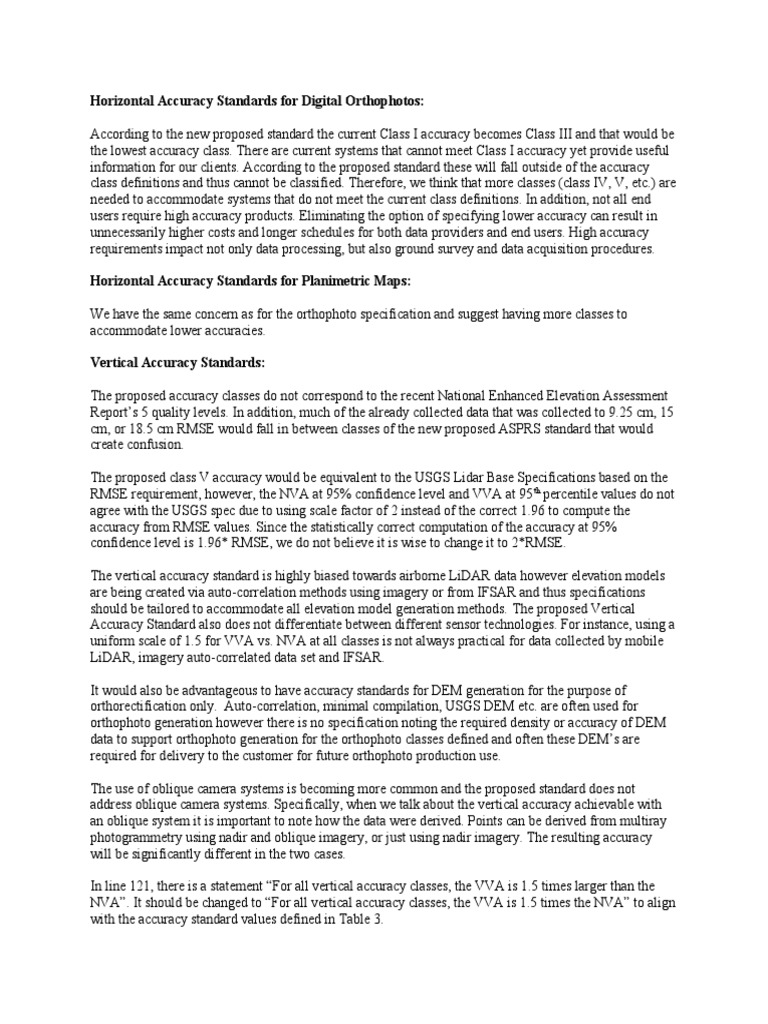 Proposed Revisions to Horizontal and Vertical Accuracy Standards for ...