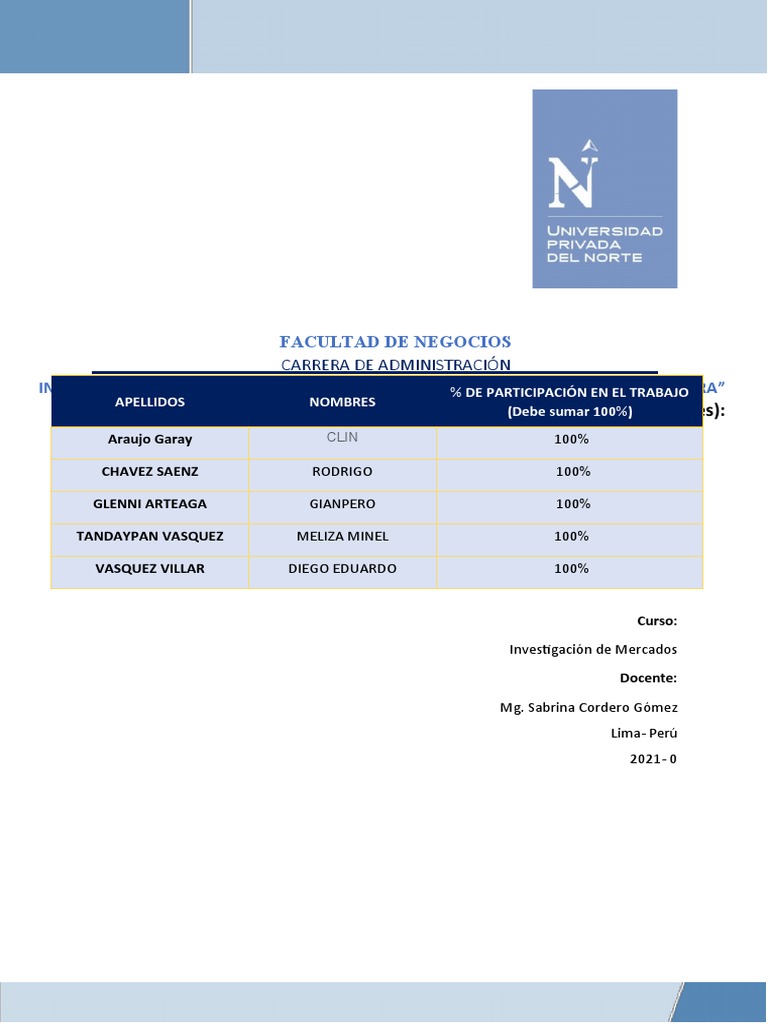 IF - Inv. de Mercado - CERVEZA QUARA - BACKUS | PDF | Cerveza | Grupo ...