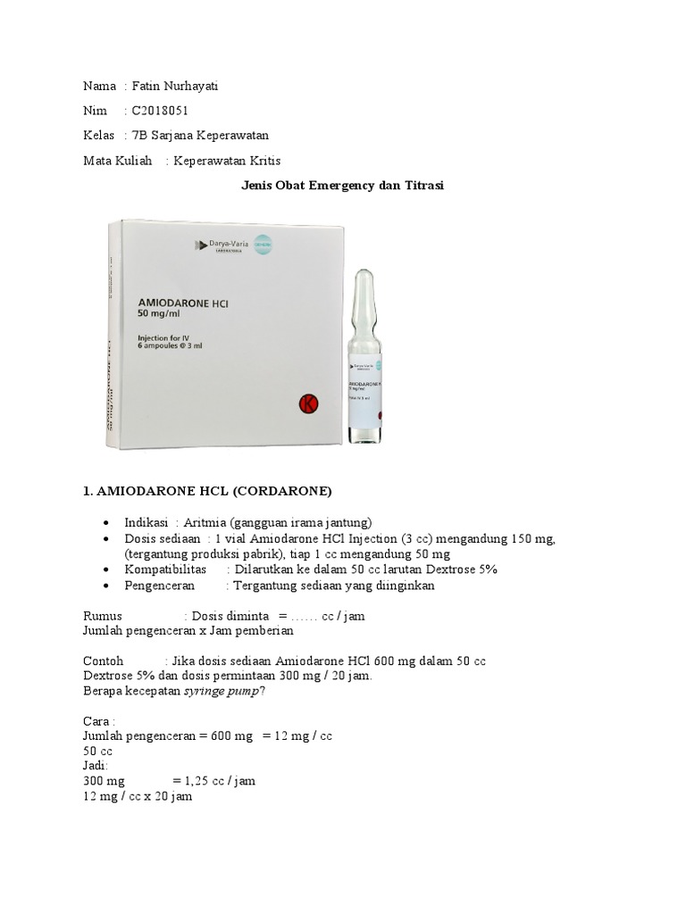 Contoh Obat Emerency Dan Titrasi | PDF