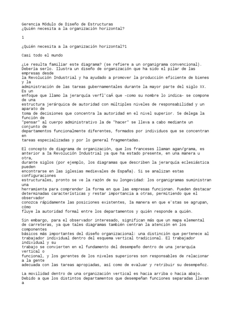 Ocr - 1 - #2 Quién Necesita A La Organización Horizontal - Frank ...