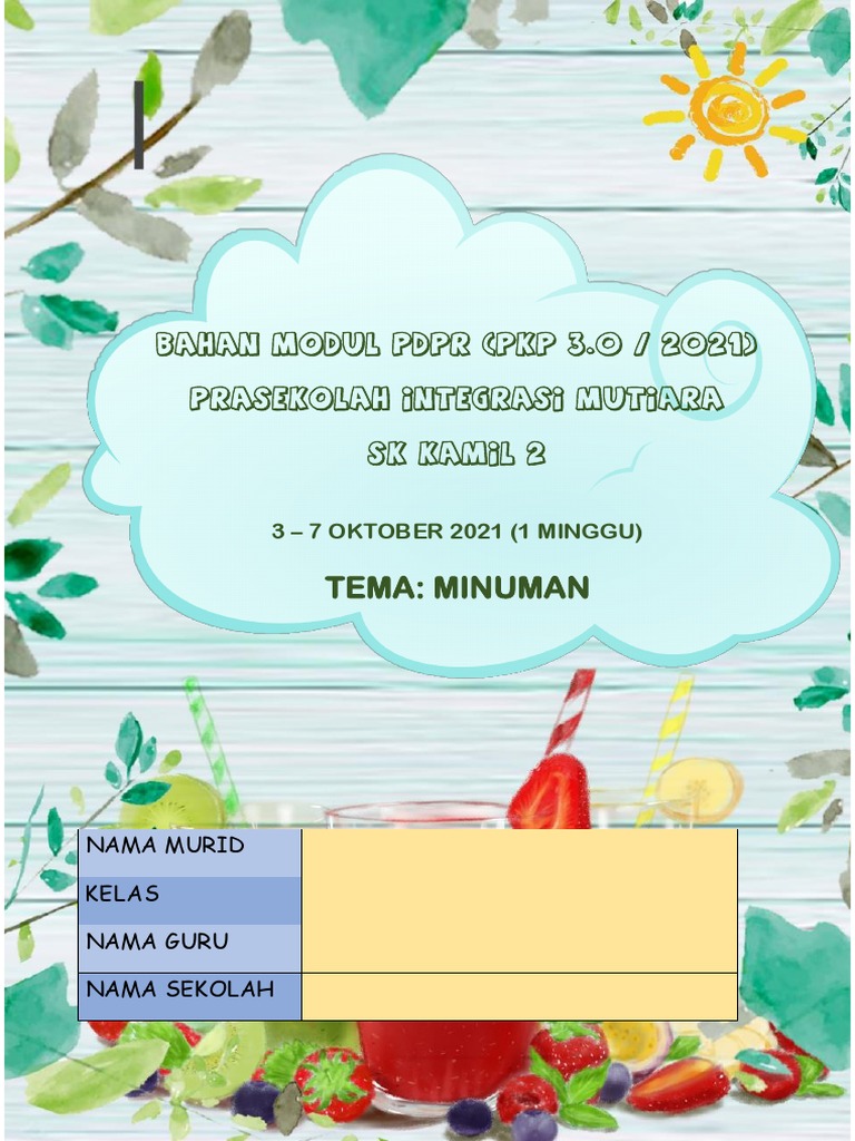 MODUL PDPR PRA INTEGRASI OKTOBER - TEMA MINUMAN Edit | PDF