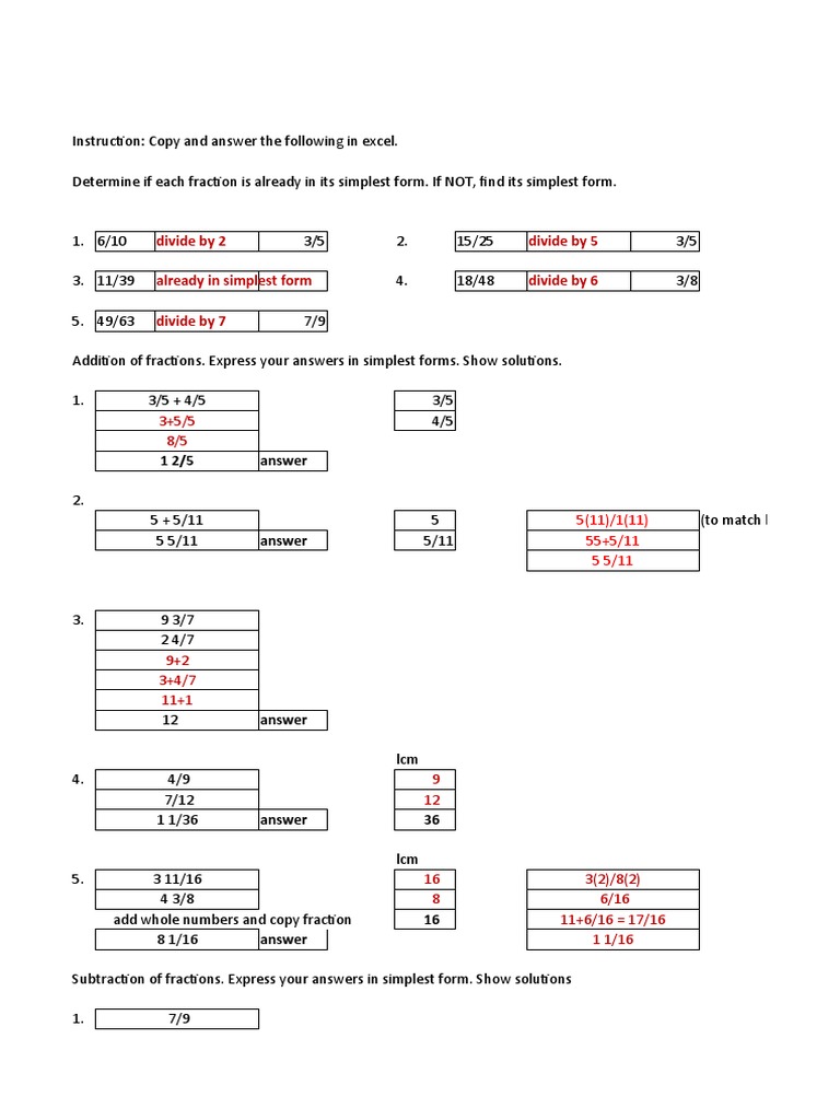 Divide by 2 Divide by 5 Already in Simplest Form Divide by 6 Divide by ...