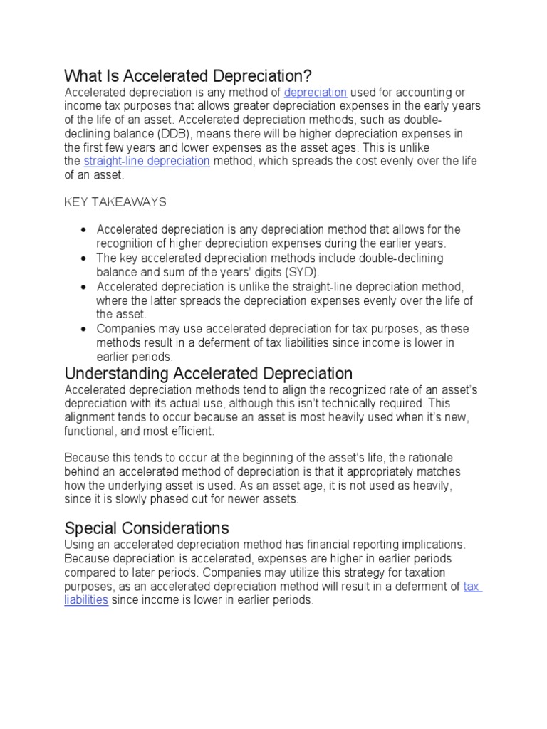 What Is Accelerated Depreciation | PDF
