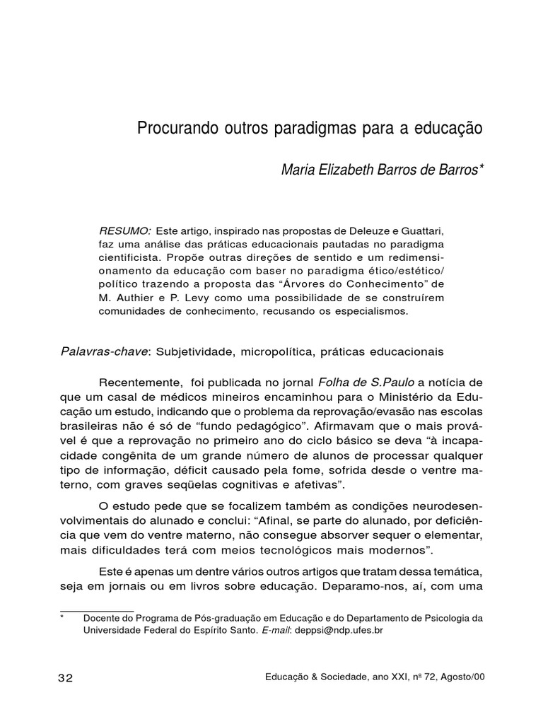 Maria Elizabeth Barros de Barros | PDF | Sociologia | Science