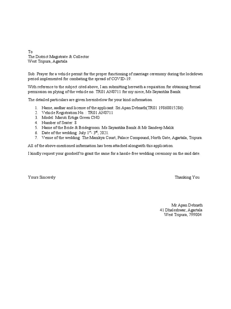 Vehicle Permit | PDF