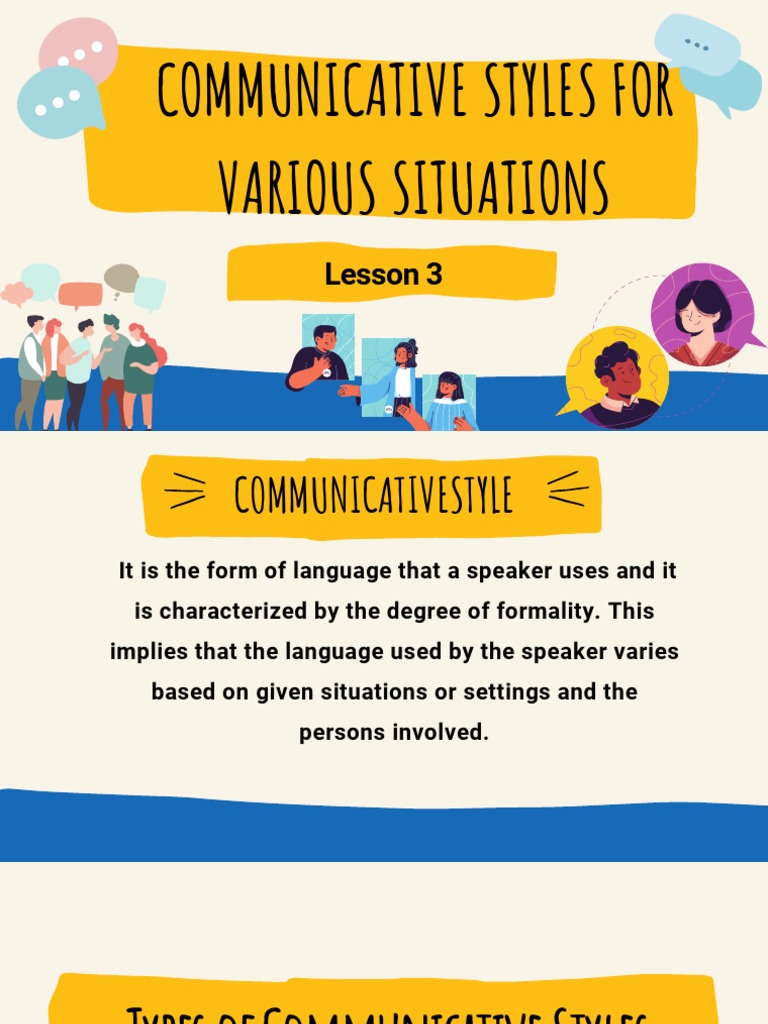 Communicative Styles for Grade 9 | PDF | Conversation | Communication