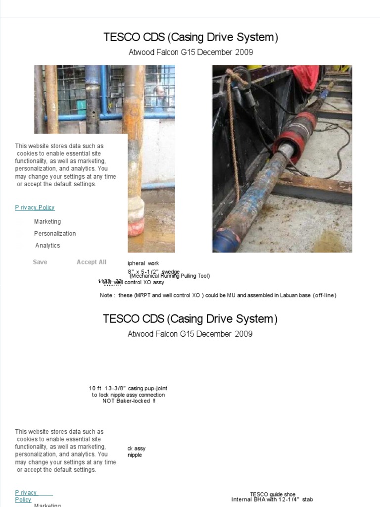 TESCO Casing Drive System Guide | PDF | Internet Privacy | Analytics