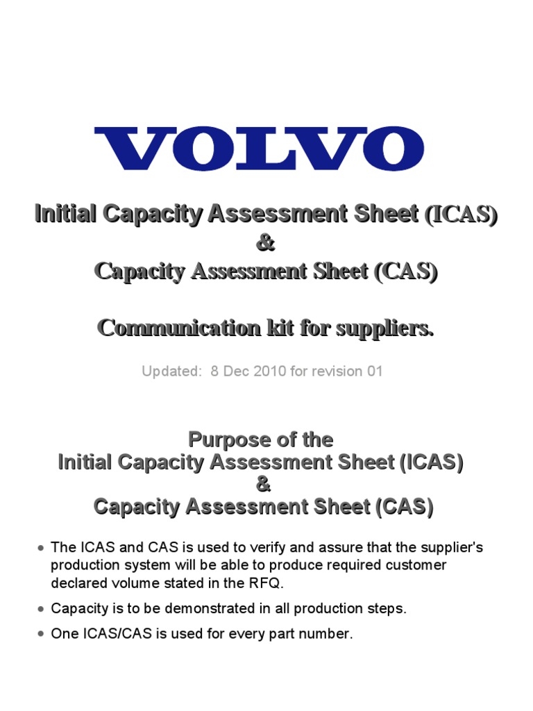 Capacity Assessment Sheet - ICAS CAS - Com Kit - 2010-12-09 | PDF ...