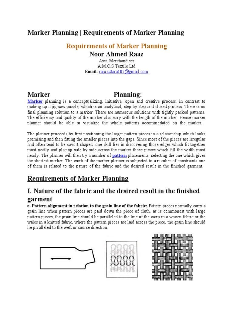 Marker Planning - Requirements of Marker Planning Noor Ahmed Raaz | PDF ...