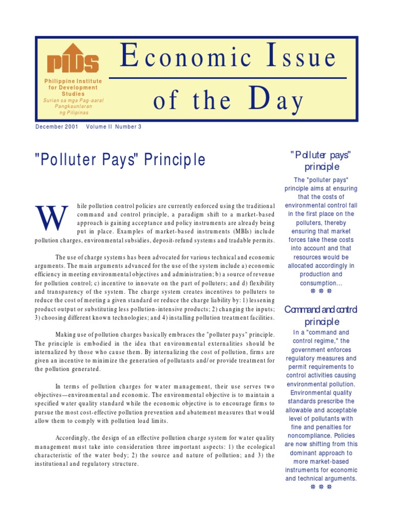 Polluter Pays Principle | PDF | Pollution | Economies
