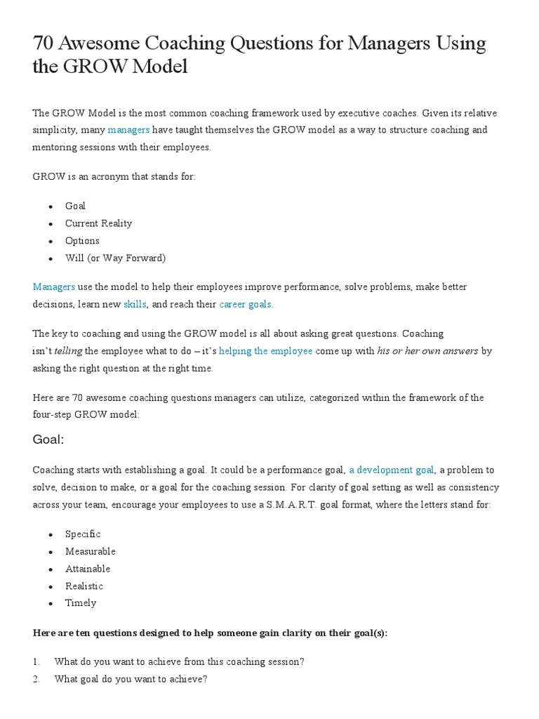 Homework Coaching Questions 1 | PDF | Goal | Psychology