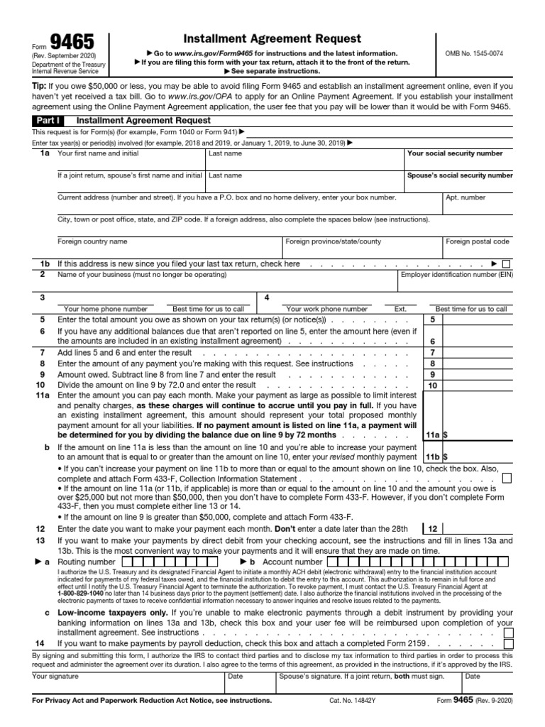 Form 9465-PDF Reader Pro | PDF | Payments | Taxes