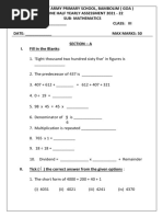 Class 3 Maths Worksheet: Place Value & Operations | PDF | Numbers ...