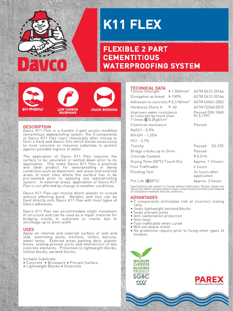 Davco K11 Flex - Brochure (Brochure) | PDF | Concrete | Precast Concrete
