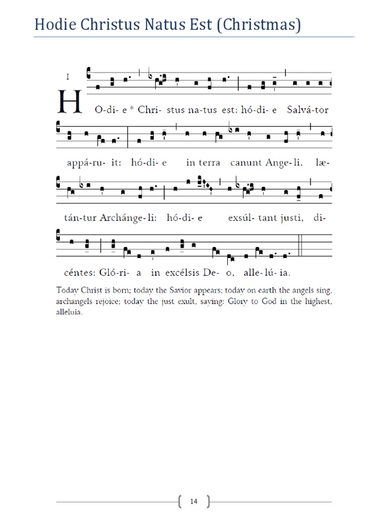 Hodie Christus Natus Est Gregorian Chant | PDF
