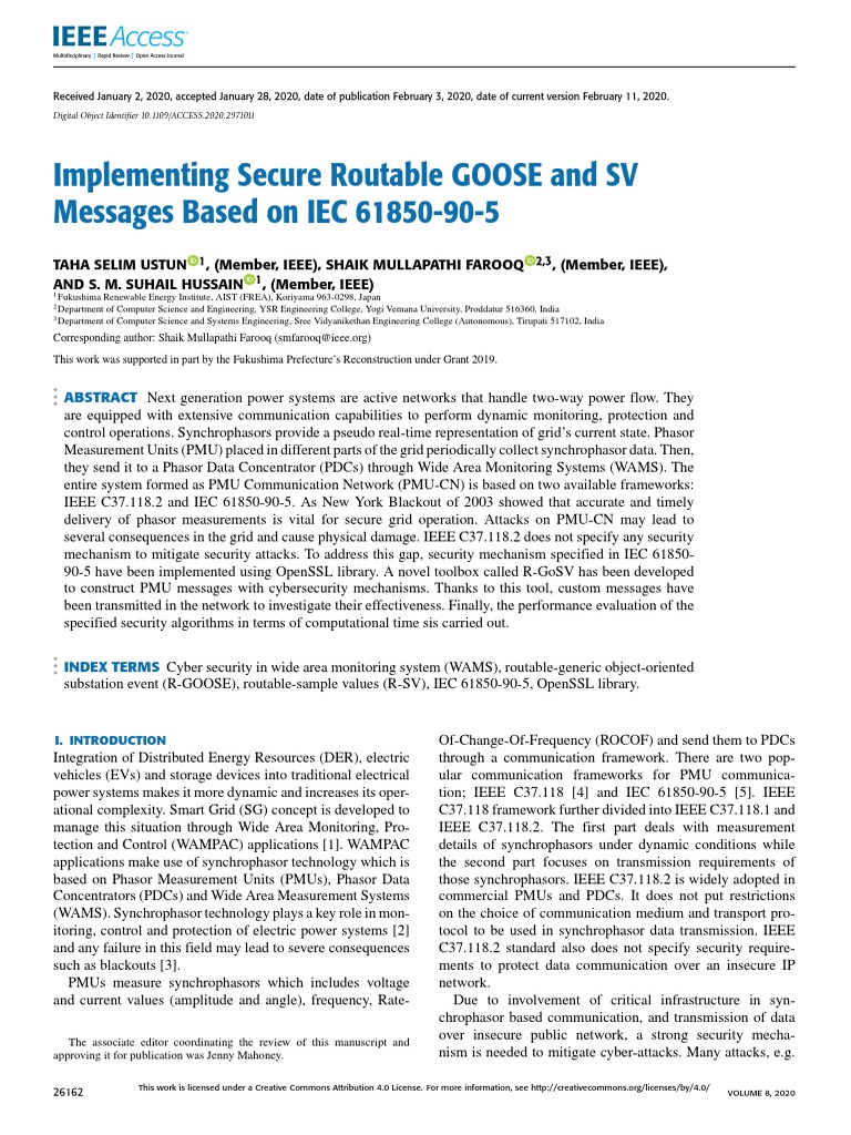 Implementing Secure Routable GOOSE and SV Messages Based On IEC 61850 ...