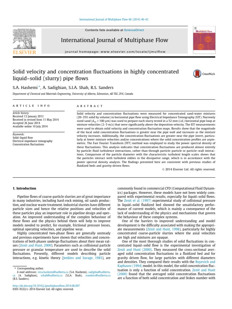 International Journal of Multiphase Flow: S.A. Hashemi, A. Sadighian, S ...