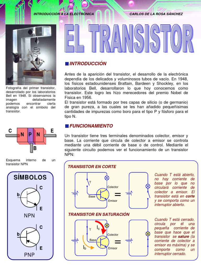 Funcionamiento y Tipos de Transistores | PDF | Transistor | Electrónica