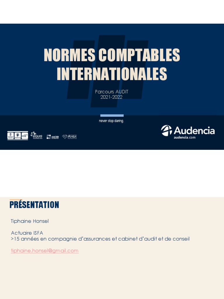 IFRS Parcours Audit 2021 2022 - Partie I - Etudiants Extraits 2 | PDF | Normes internationales d ...