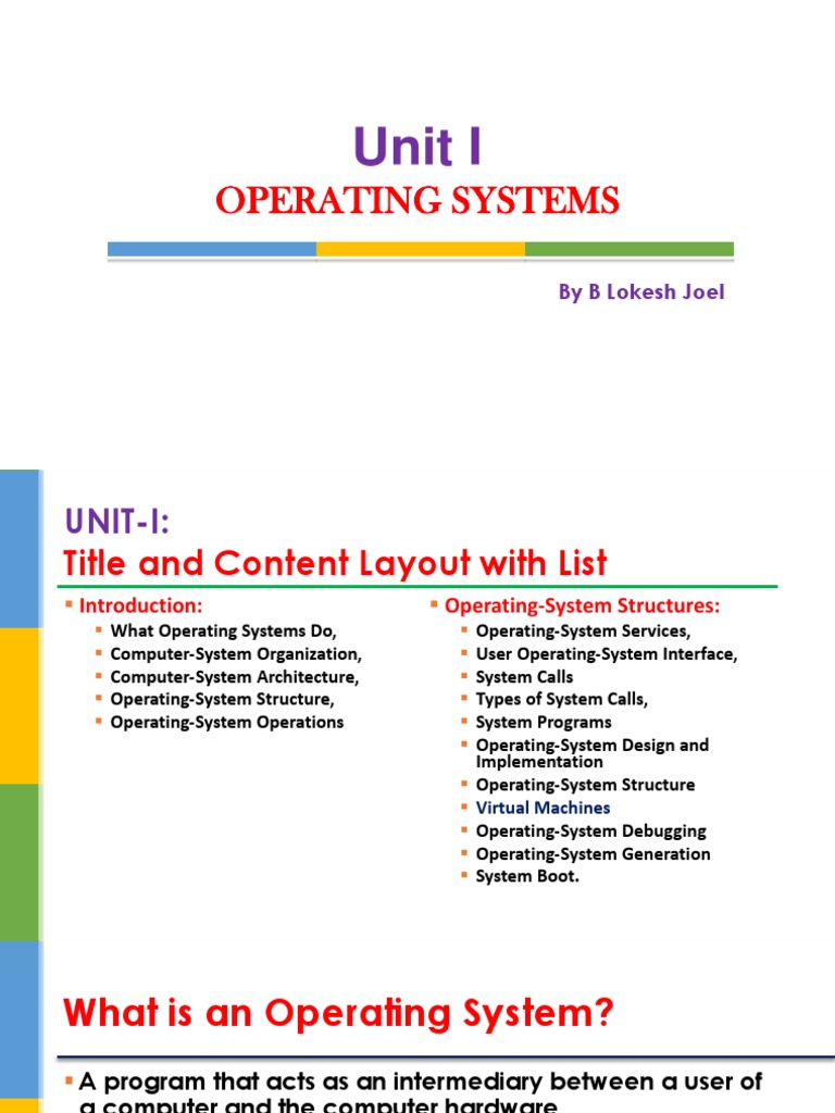 Operating Systems Overview | PDF | Operating System | Computer Data Storage