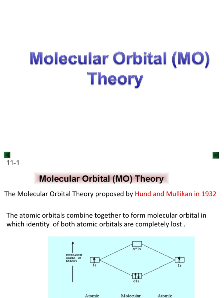 Molecular Orbital Theory | PDF | Molecular Orbital | Chemical Bond
