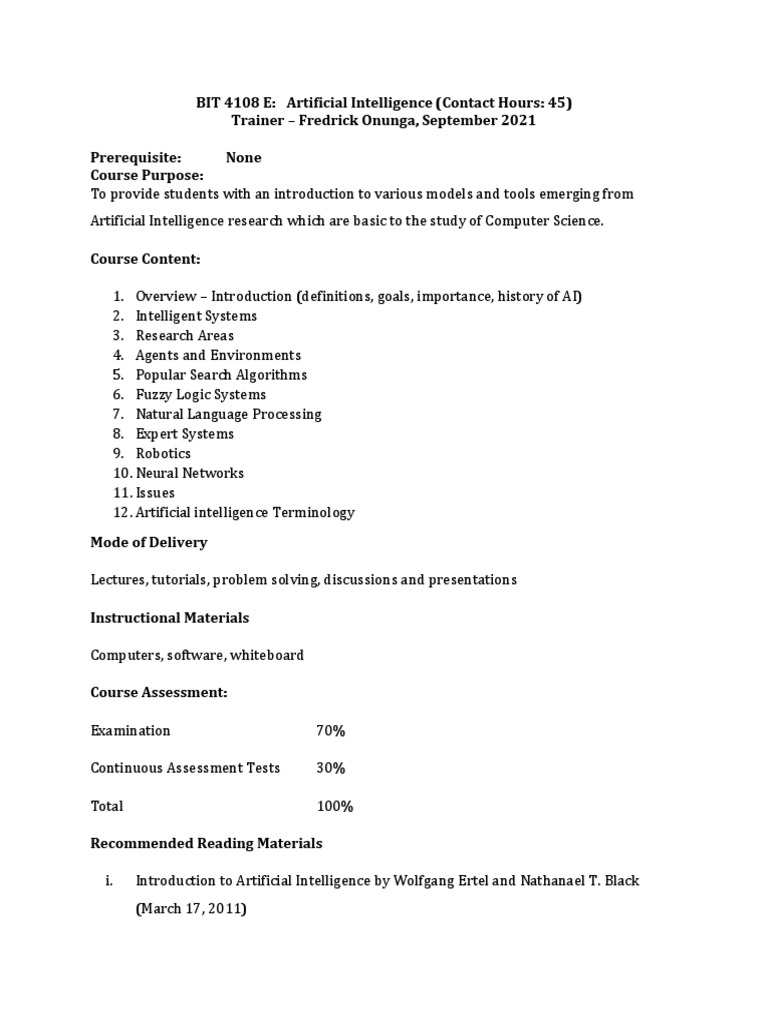 Aritifcial Intelligence Notes | PDF | Intelligence (AI) & Semantics ...