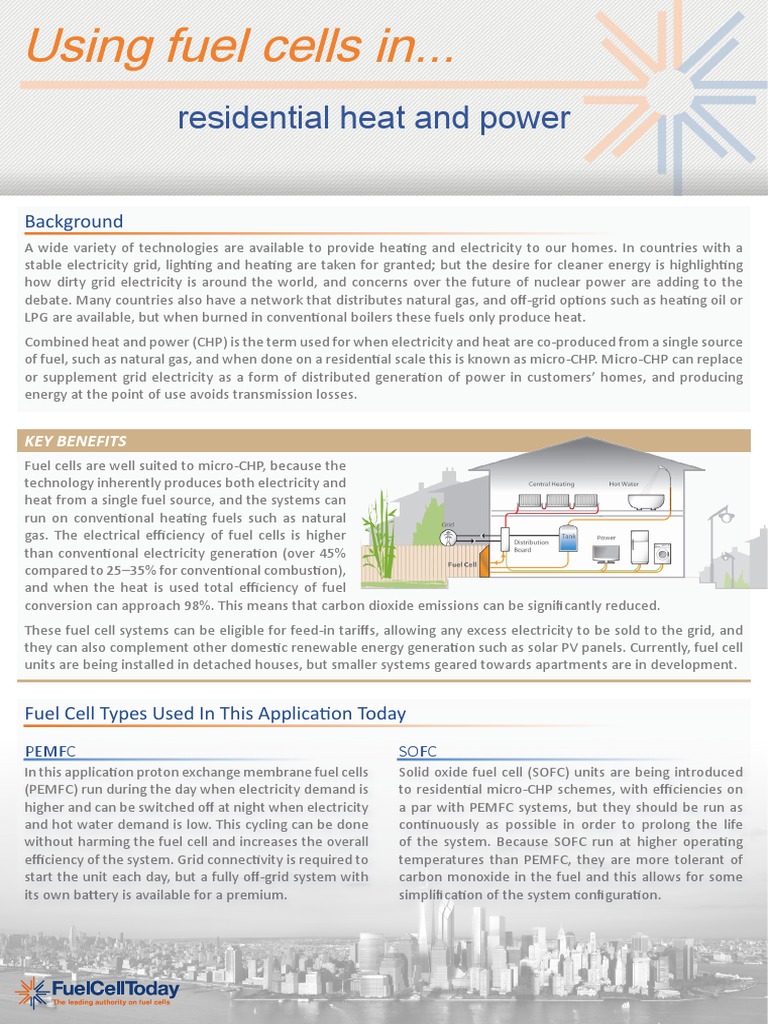 Residential Heat and Power: Background | PDF | Fuel Cell | Electricity ...