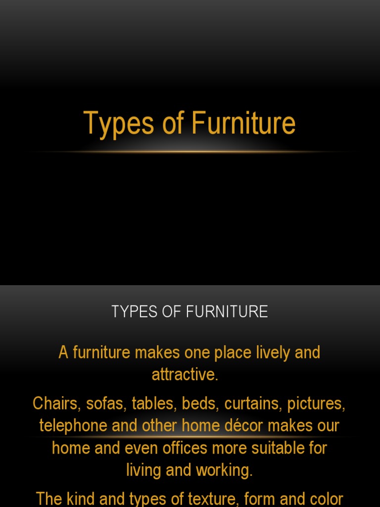 Overview of Furniture Types and Fixtures | PDF | Furniture | Chair