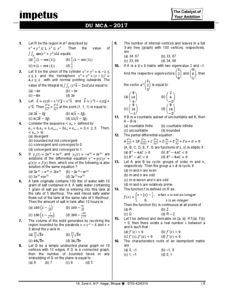 DU MCA - 2017: 18, Zone-II, M.P. Nagar, Bhopal : 0755-4295319 - 1 | PDF | Tiger | Ecology