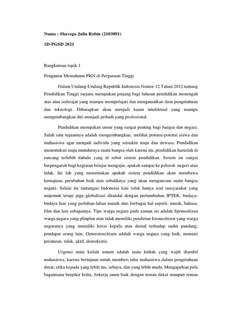 Shavega Julia Robin - 2103891 - PKN 2021D | PDF