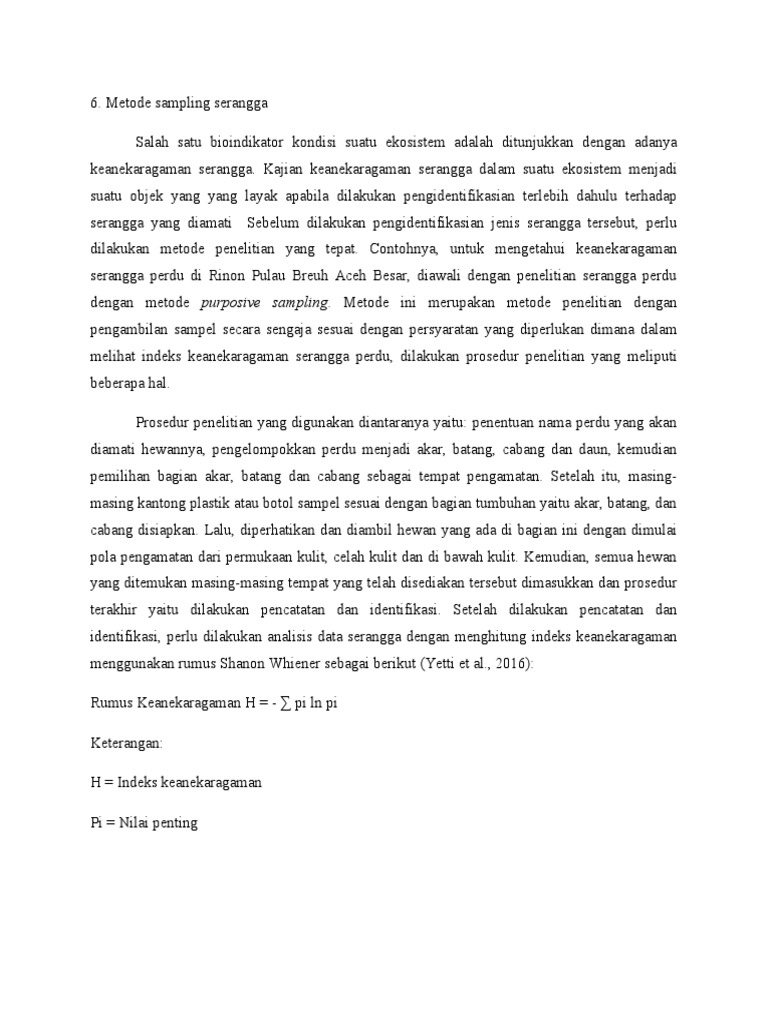 Metode Sampling Serangga | PDF
